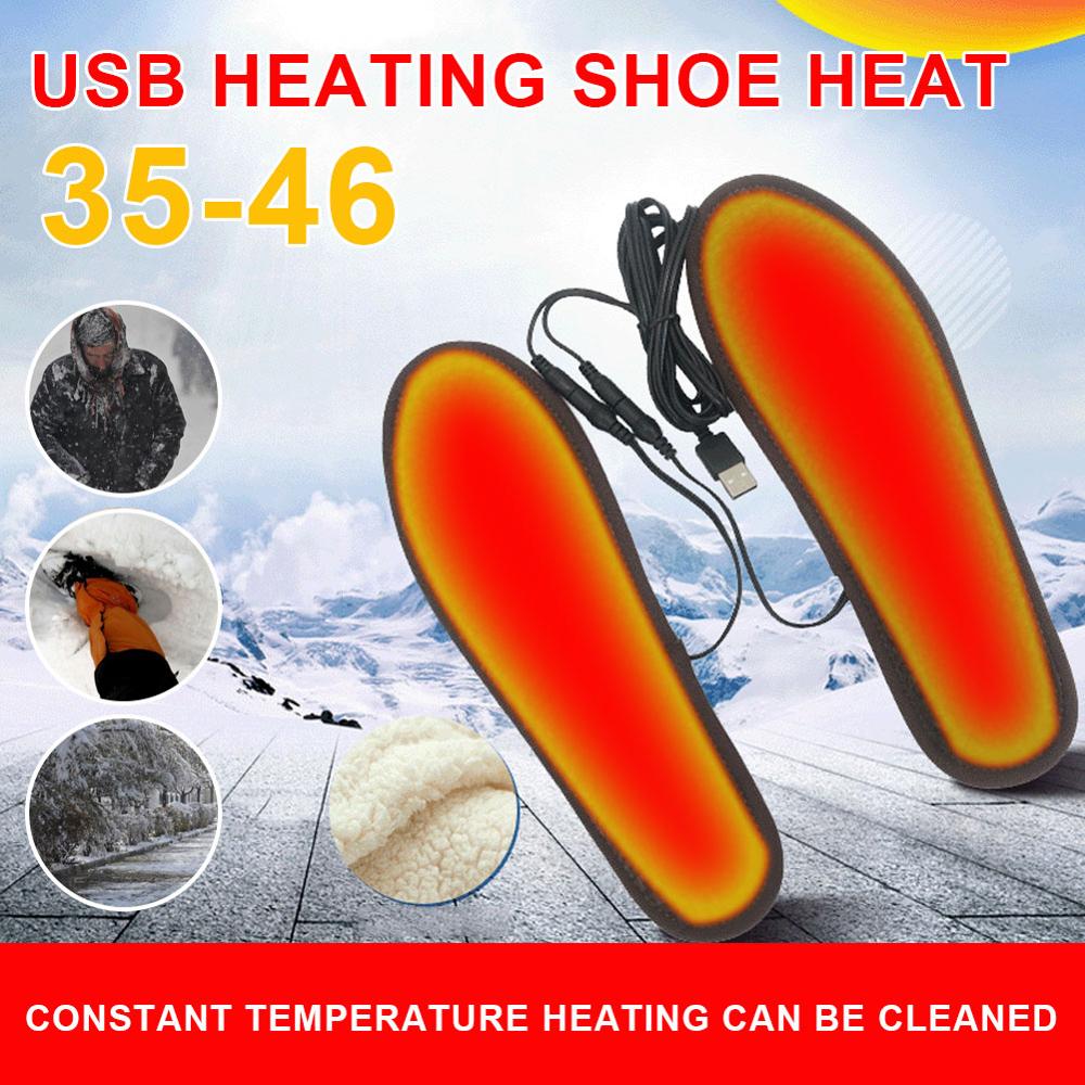USB Heated Shoe Insoles Lamb Wool Feet Pad Mat Hea... – Grandado