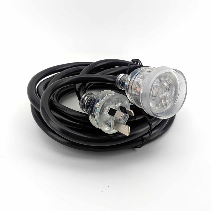 15amp (2.0mm) Extension Lead 5m (with LED Light) (... – Vicedeal