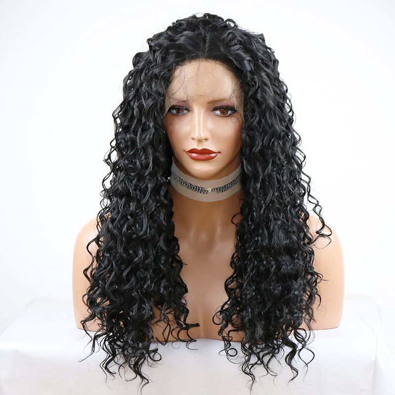 Pitkä luonnollinen väri löysä kihara 24 " pitsiä e... – Grandado