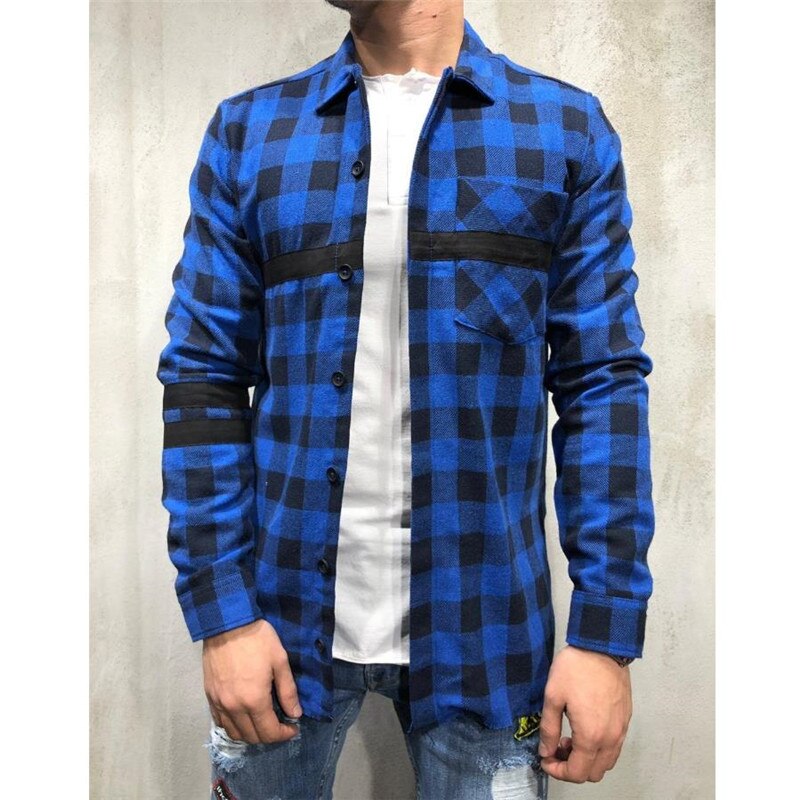 Herfst Mode Mannen Toevallige Plaids Shirt Lange M... – Vicedeal