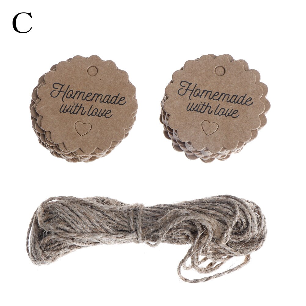 100PCS/lot Handmade Lovely Paper Tags Rope Paper C... – Grandado