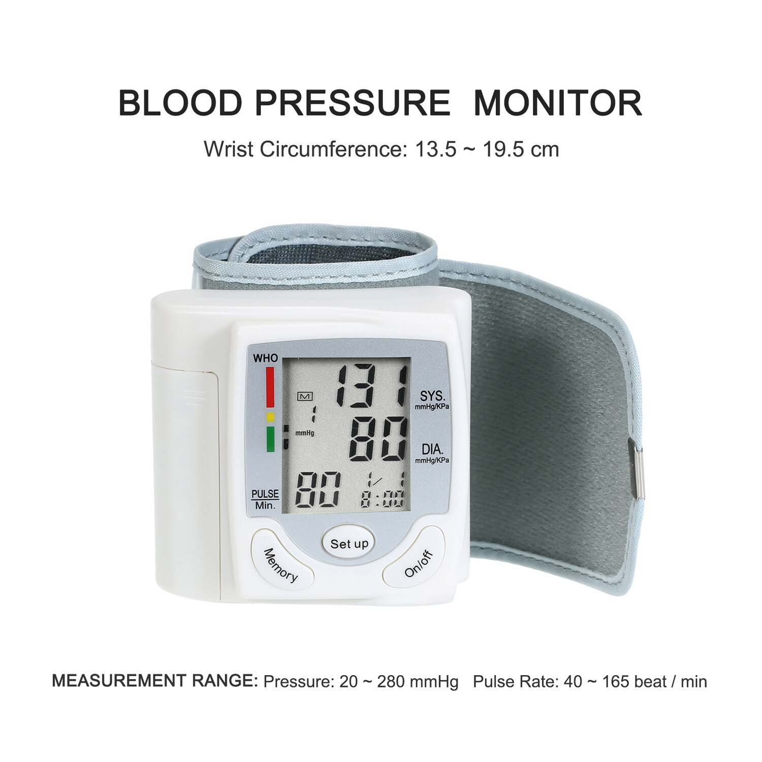LCD Display Blood Pressure Monitor Wrist Pulse Met... – Vicedeal