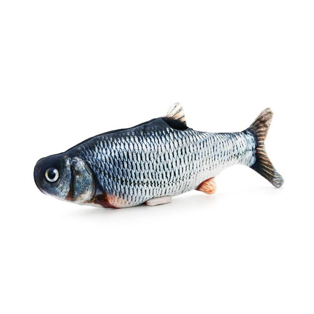 Electric Interactive Cat Wagging Fish Plush Catnip... – Grandado
