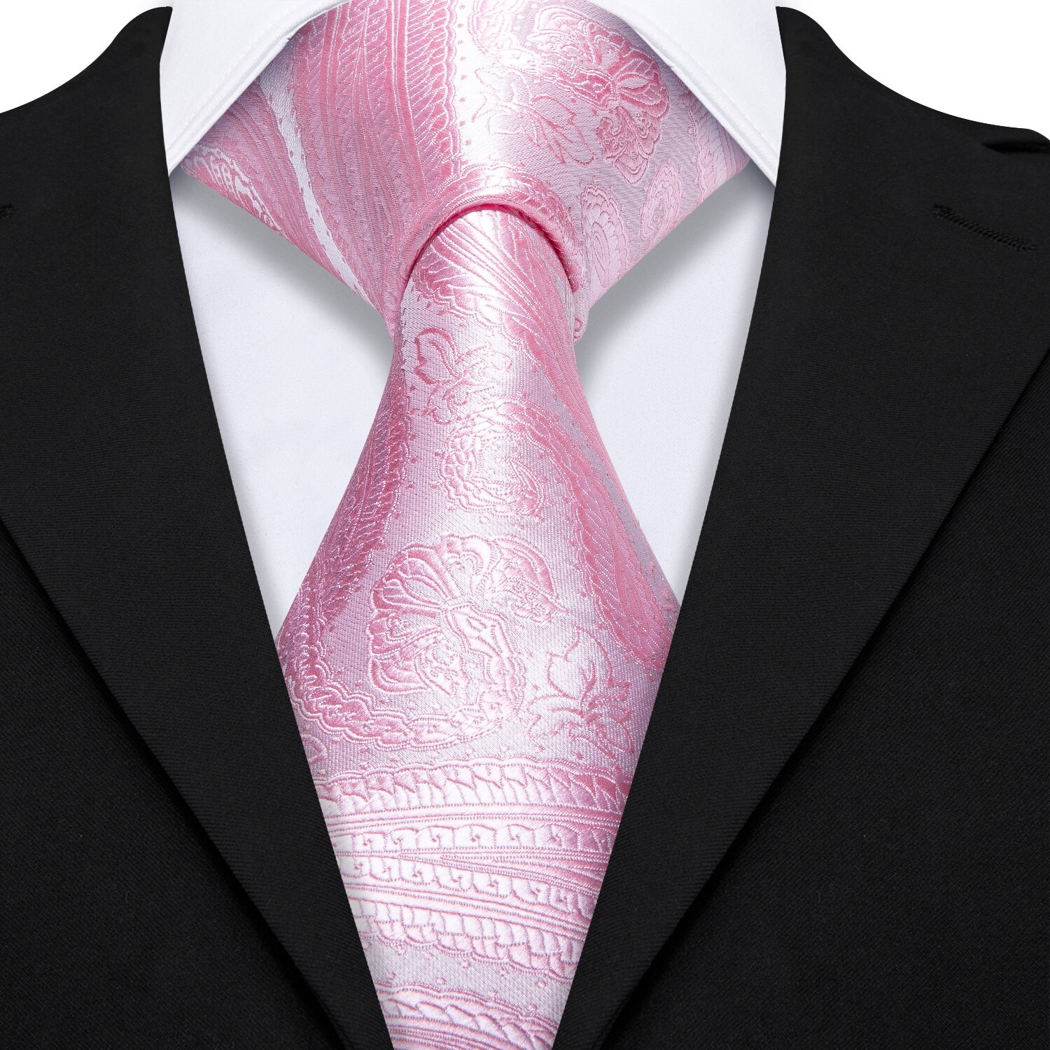Pink Ties for Men Floral 100% Silk Necktie Paisley... – Grandado