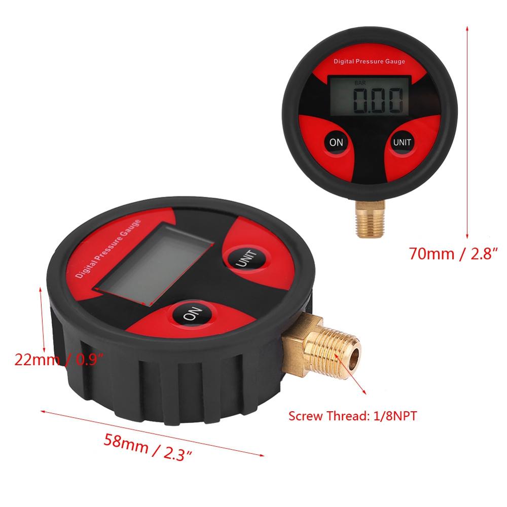 Vakuummåler 0-200 psi lcd dæk luft dæktryk måler b... – Vicedeal