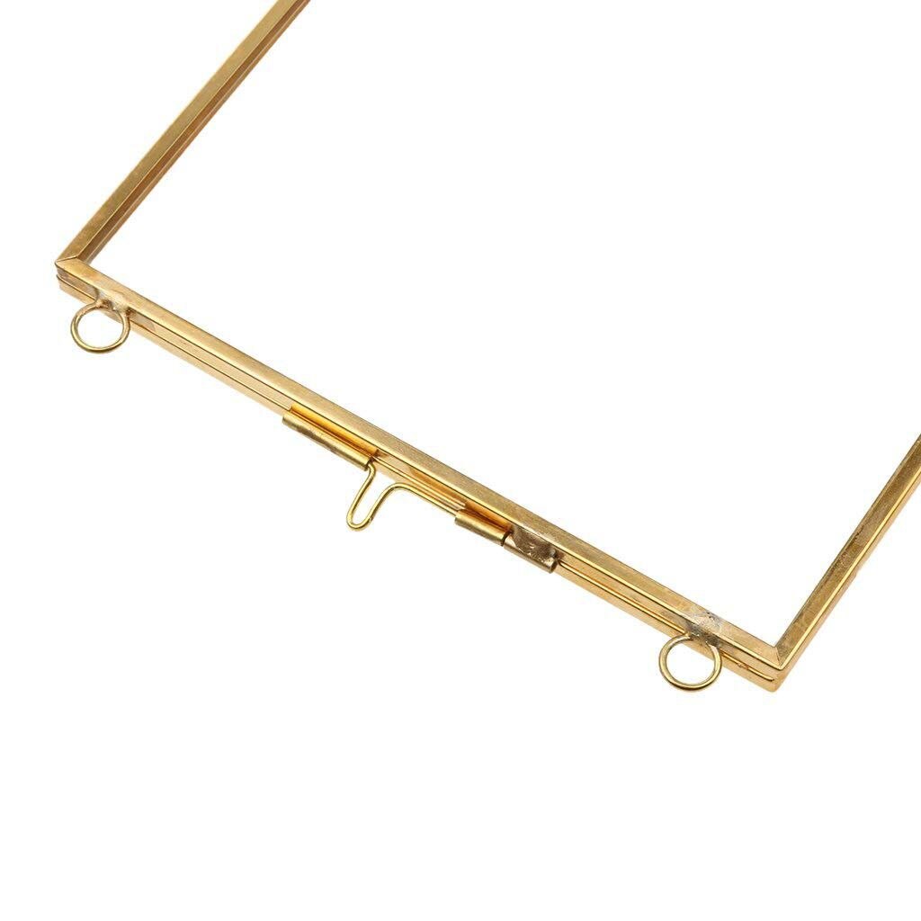 Antique Brass Hanging Picture Glass Photo Frame Me... – Grandado