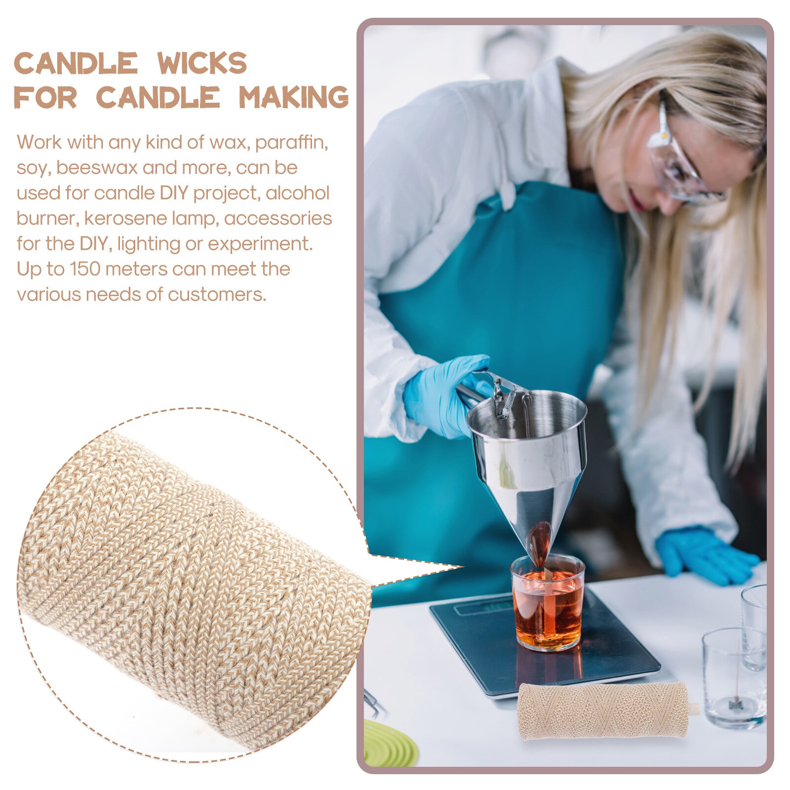 1 Roll Candle Wicks Candle Making Supplies 150m Ca... – Vicedeal