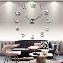 Mirror Wall Clock Square Acrylic Mural Diy Bedroom... – Grandado