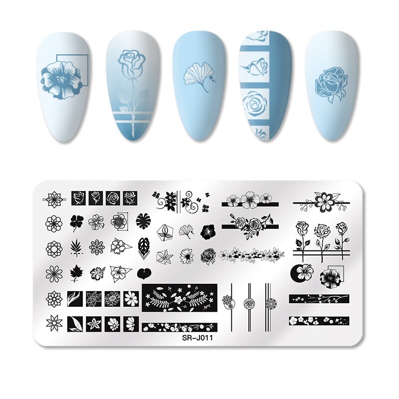 1pcs Nail Art Stamp Nail Stamping Template Flower ... – Grandado