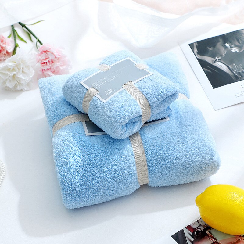2 Stuks Soft Coral Fleece Handdoek Goed Absorberen... – Grandado