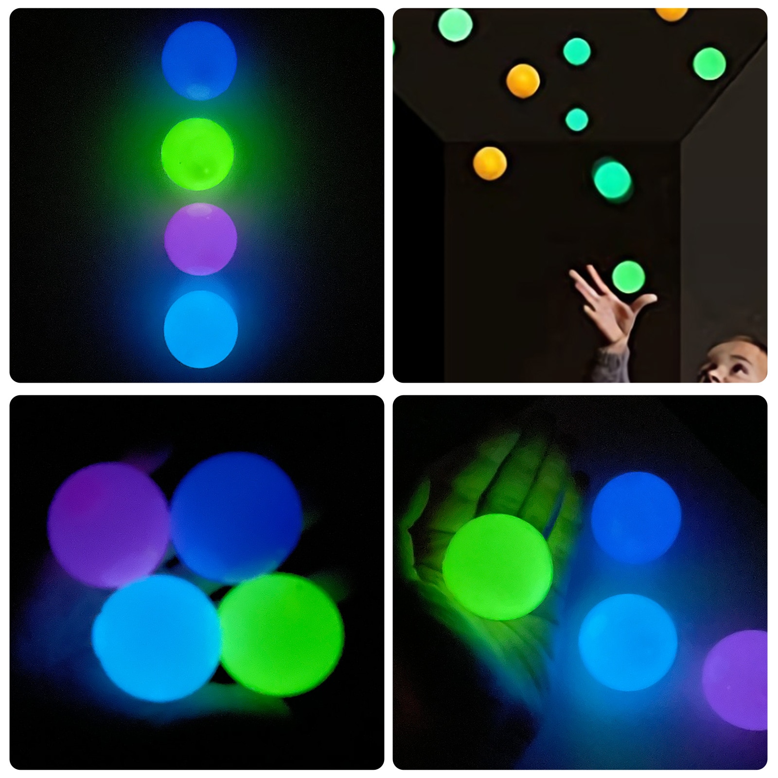 6 Pcs Luminous Wall Target Ball Sucker Sticky Deco... – Grandado