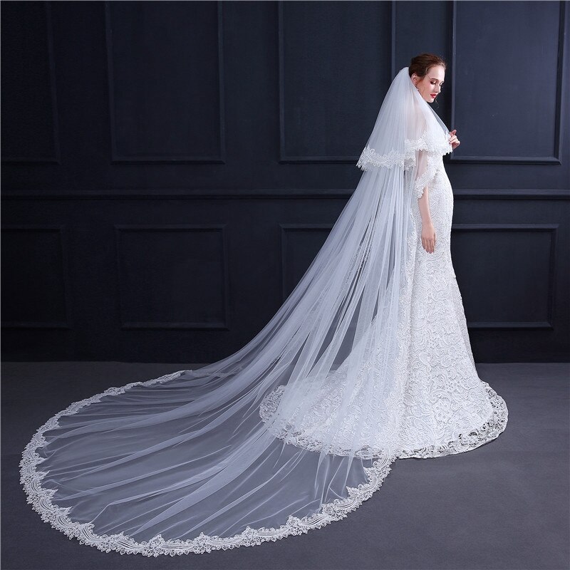 3 Meter White Ivory Wedding veil Voile mariage In ... – Grandado