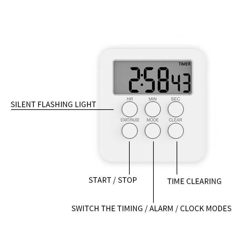 Digital Timer Count- and Count Down Time Clock Ala... – Grandado