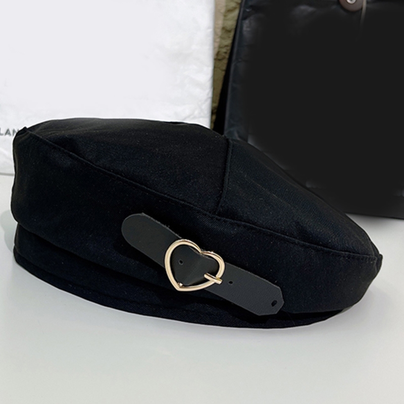 Vintage Love Leather Buckle Beret Artist Hat Cool ... – Grandado