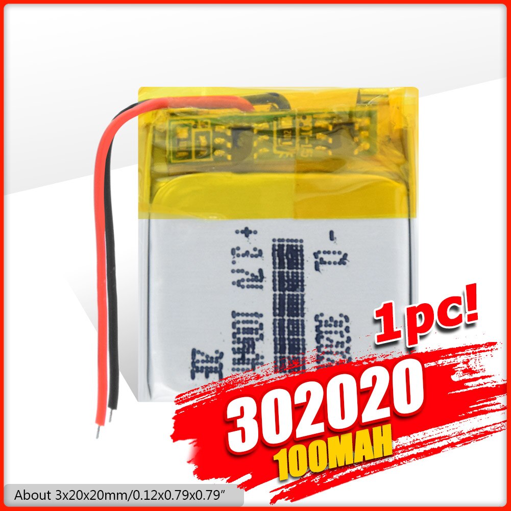 3.7V 302020 100mAh Lithium-ion Li Ion Polymer Lipo... – Grandado