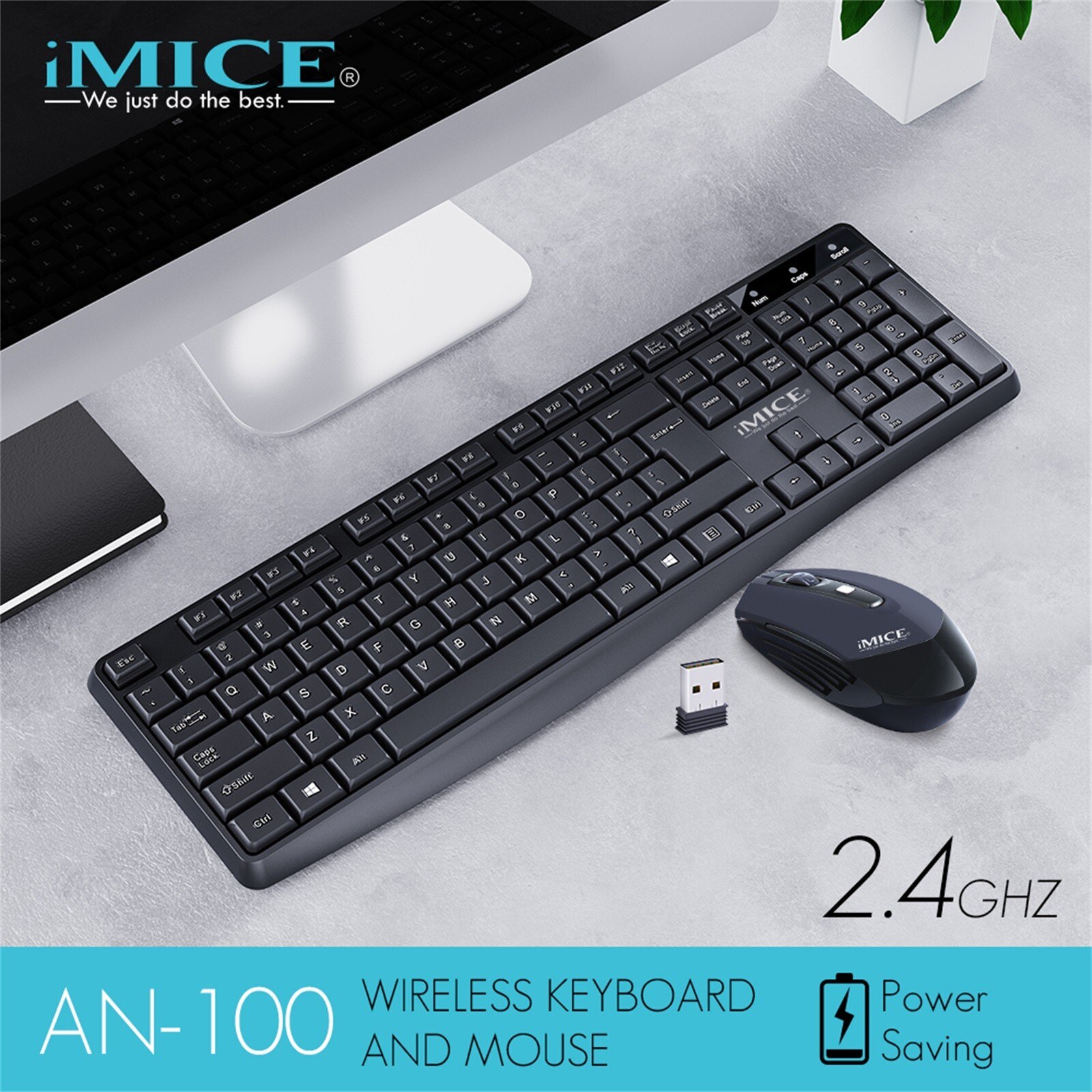 An-100 Wireless Gaming Keyboard And Mouse Kit, Erg... – Vicedeal