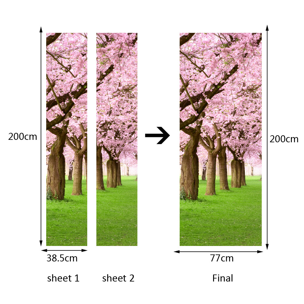 3D Sakura Tree Door Stickers Adhesive Vinyl Wallpa... – Vicedeal