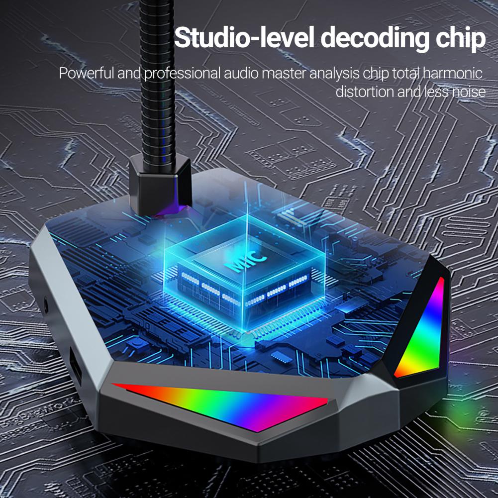 Computer Microphone RGB Lighting USB Wired Microph... – Grandado