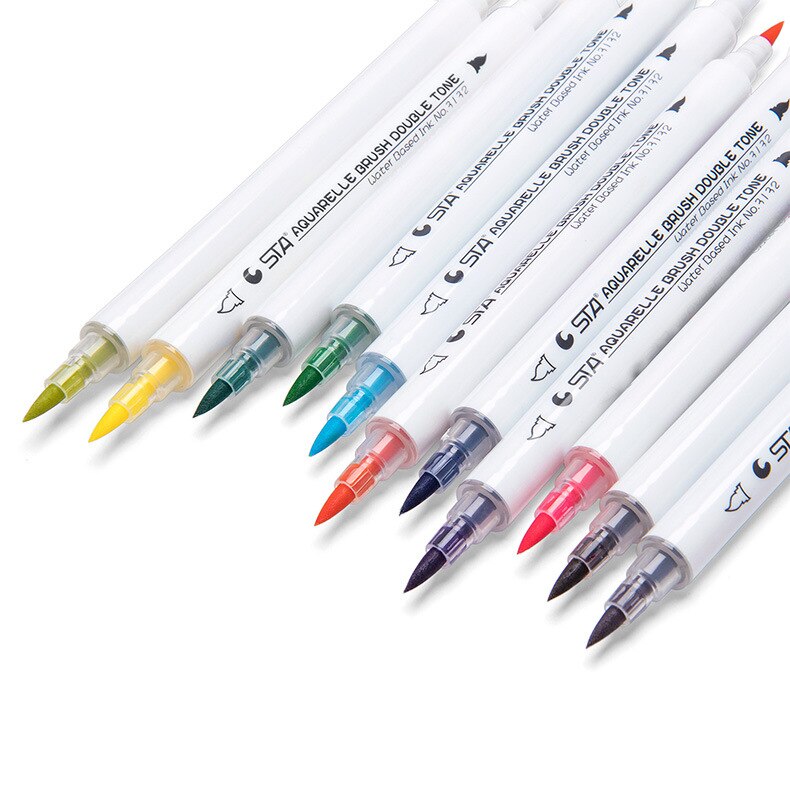 14Pcs STA Gradient Brush Pen Set Dual Tip Watercol... – Grandado