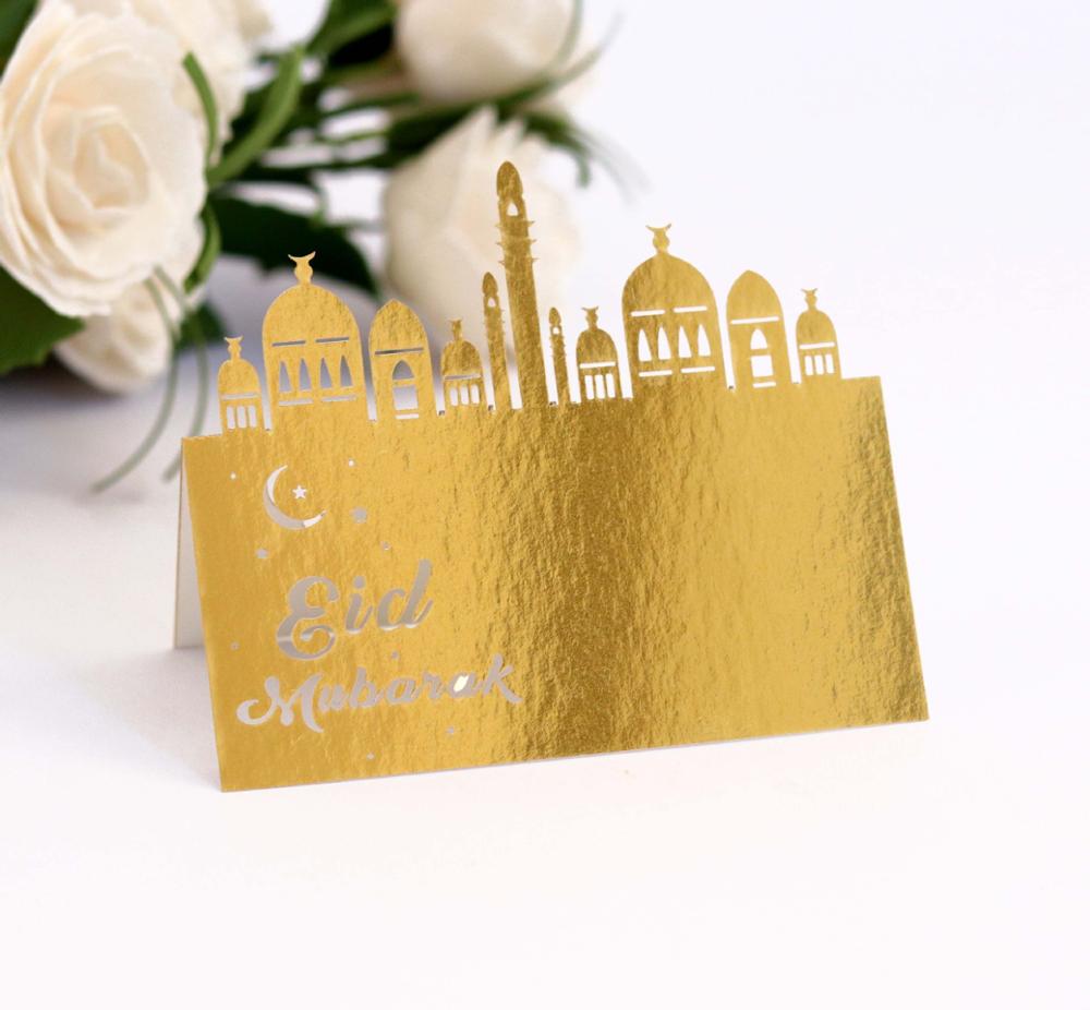 50pcs 9x9cm Gold Silver Black Ramadan Postcards Se... – Grandado