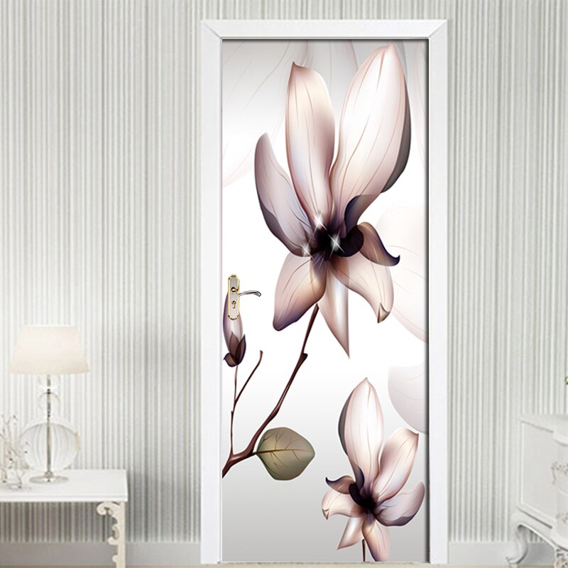 Pvc Zelfklevend Behang Moderne Bloemen Deur Sticke... – Vicedeal
