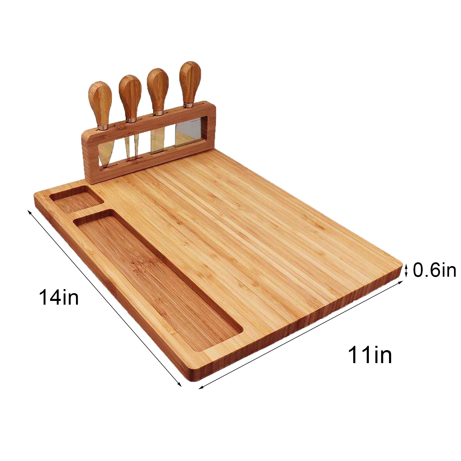 Bamboo Cheese Board Set Cooked Food Platter Meat B... – Vicedeal