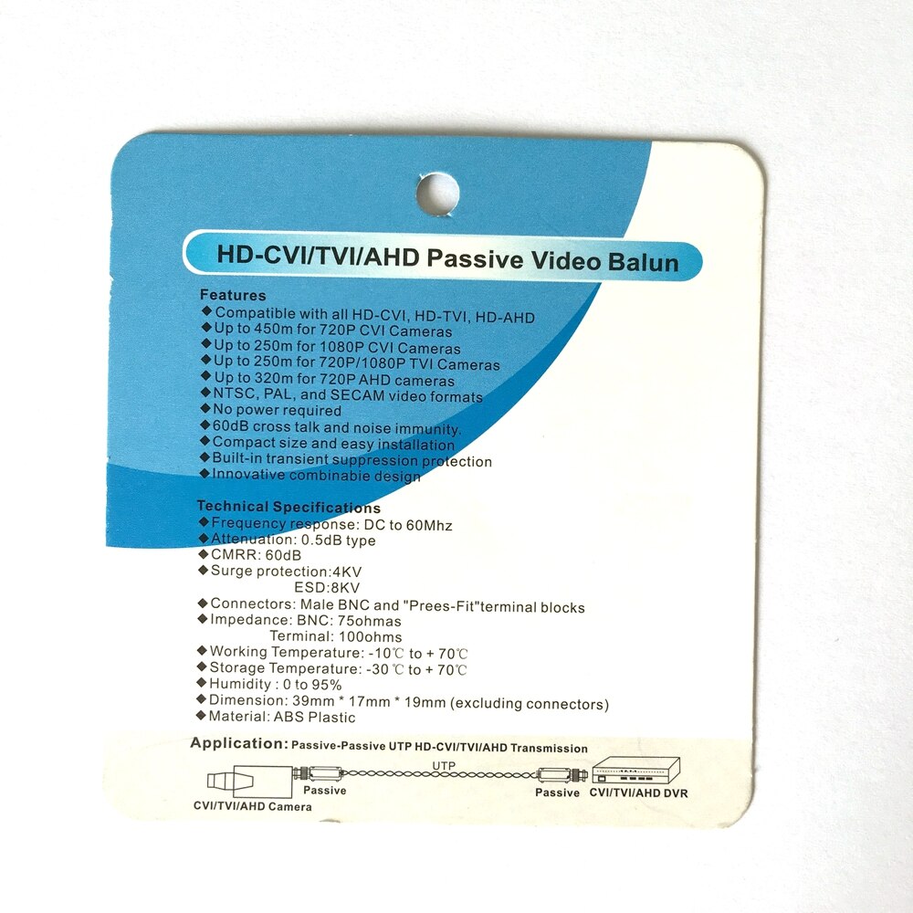 HD CVI/TVI/AHD Passive Transceiver CCTV Video Balu... – Grandado