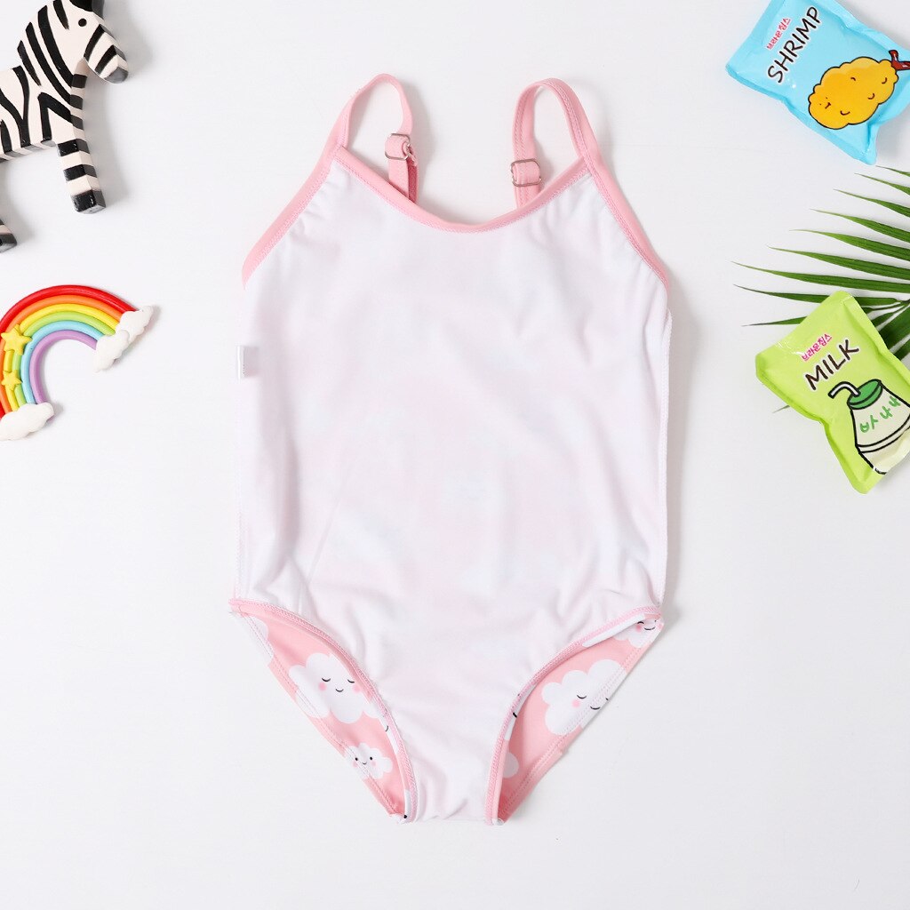 One Piece Girls Swimsuit Pink Cloud Children's... – Grandado