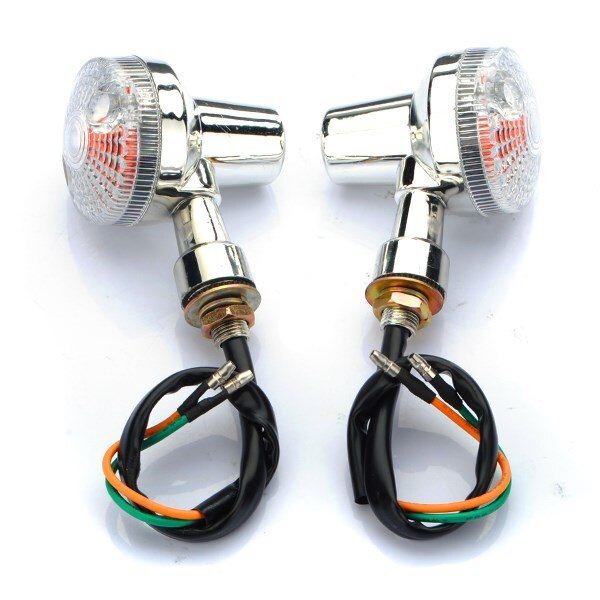 2x Front & Rear Chrome Universal Motorcycle Turn S... – Vicedeal