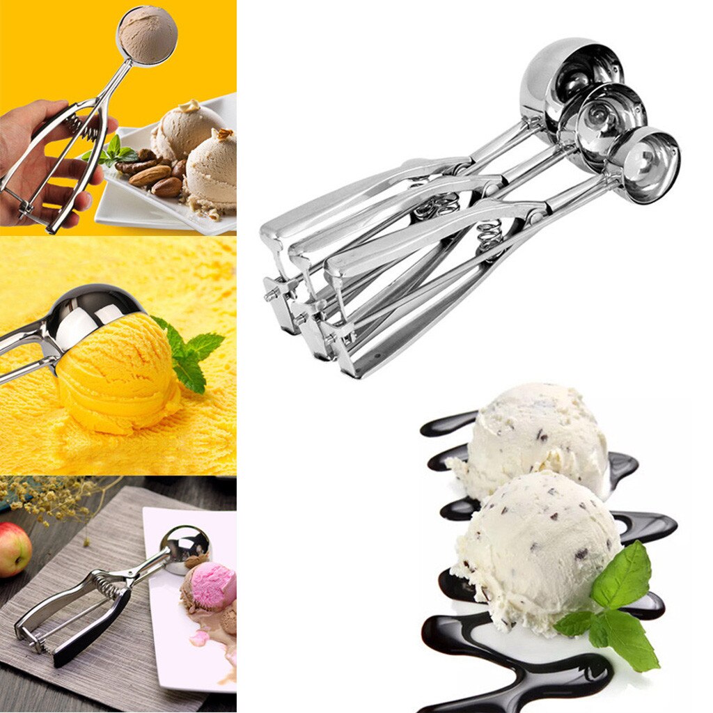 3Pcs Ice Cream Spoon Stainless Steel Spring Handle... – Vicedeal