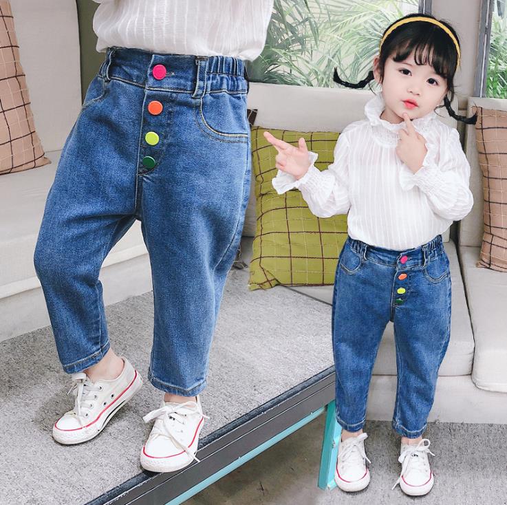 Kids jeans girls autumn solid color jeans cute col... – Vicedeal