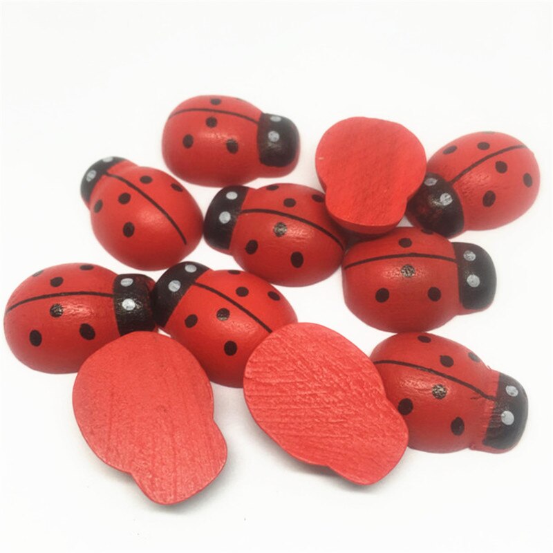 50pcs Red Wood Ladybirds Ladybugs Crafts Toppers E... – Grandado