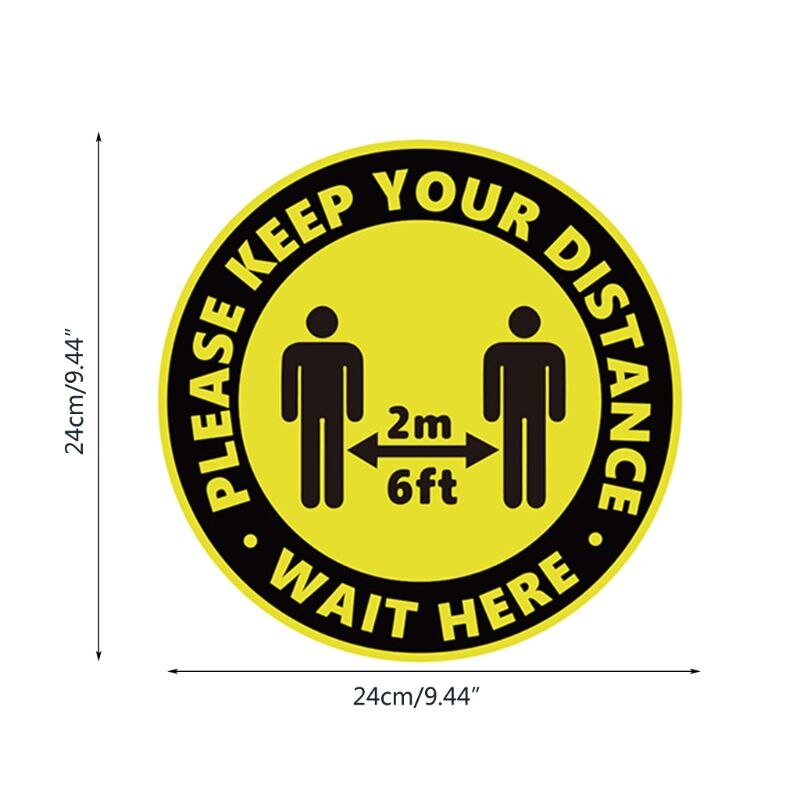 Round Circle Sticker Keep Social Distance Safety F... – Grandado