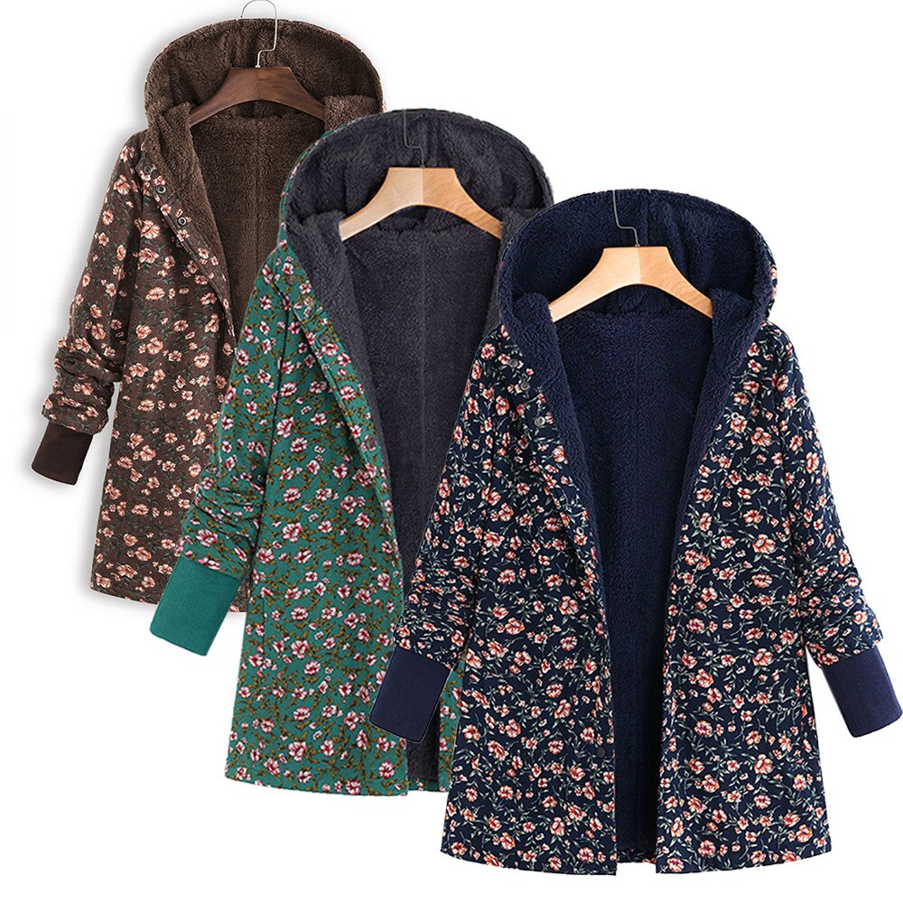 Women Fleece Hoodie Winter Warm Hooded Coat Outwea... – Vicedeal