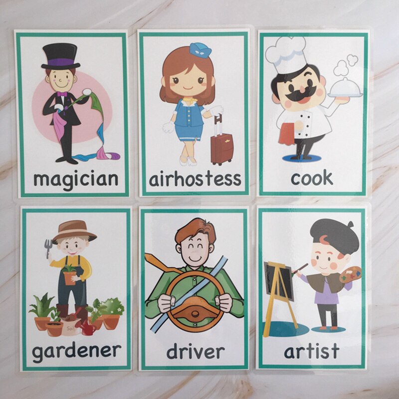 32pcs Kids English Flash Card Job Occupation Class... – Grandado