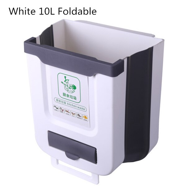 10L Kitchen Foldable Trash Bin Wall Mounted Hangin... – Vicedeal
