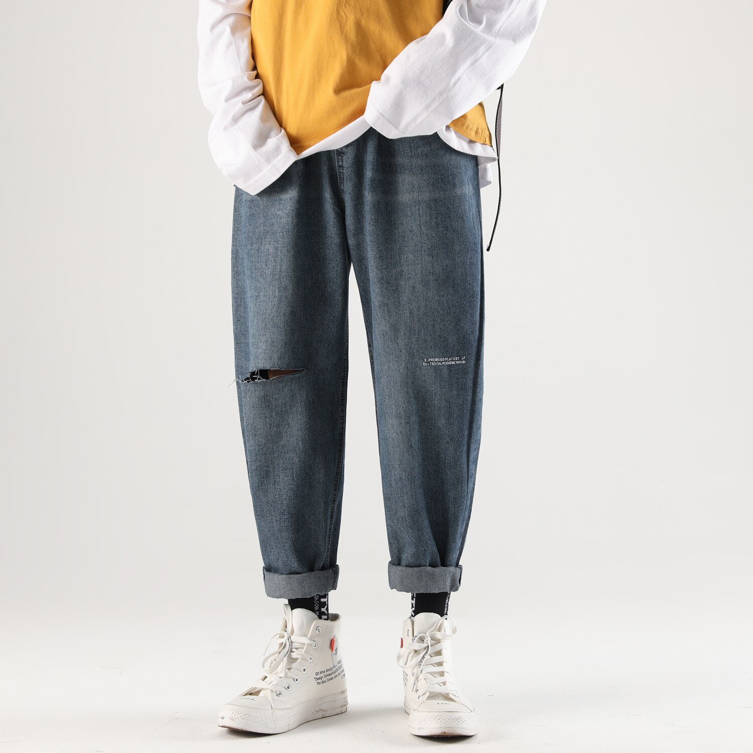 Lappster Mannen Streetwear Ripped Jeans Broek Man ... – Vicedeal