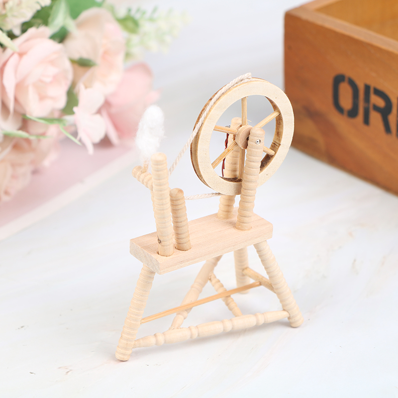 1/12 Dollhouse Miniature Wooden Spinning Wheel Dol... – Vicedeal