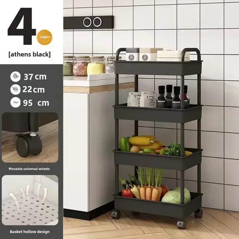 Mobile Storage Rack Trolley 3/4 Layer Storage Rack... – Vicedeal