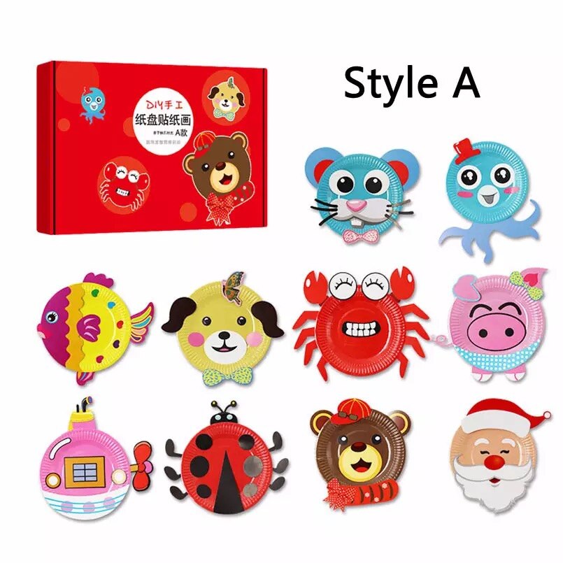 1 Set Colorful Animal Cartoon Paper Plate Drawing ... – Grandado