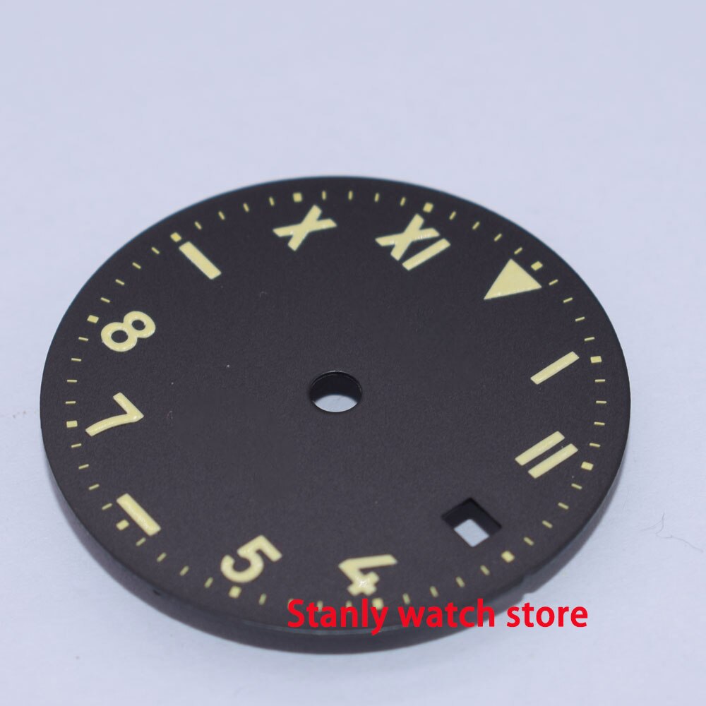 28.5mm black sterile dial roman numerals luminous ... – Grandado