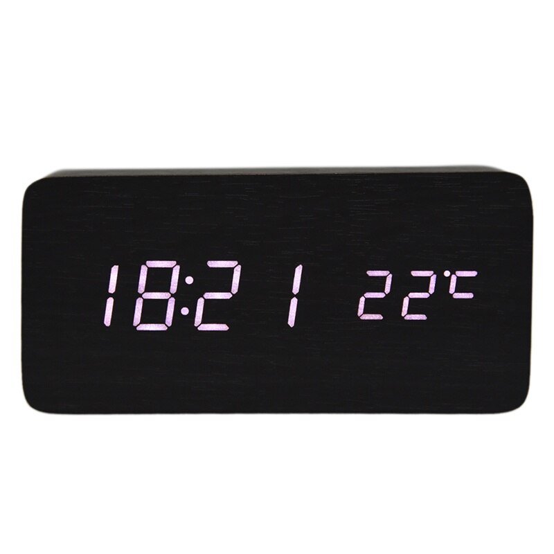 【Voice Control Kalender Thermometer】Rectangle Holz... – Vicedeal
