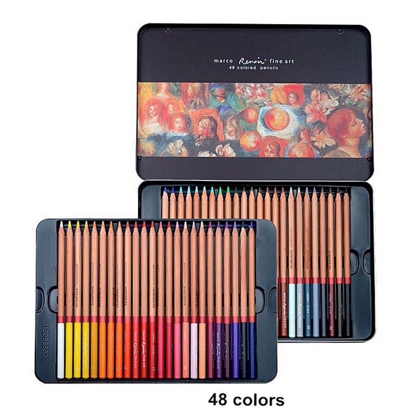 Marco Renoir Colored Pencil Set 24/36/48/72/100/12... – Grandado