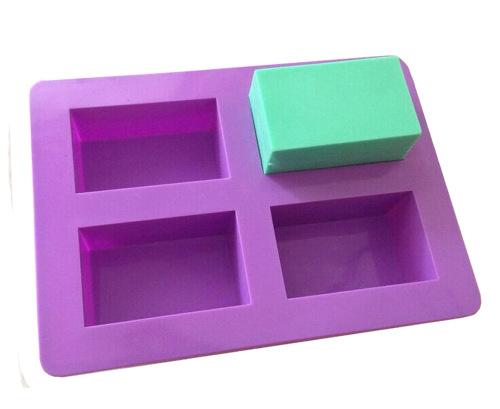 Classic 4 Cavity Rectangle Silicone Molds For Soap... – Grandado