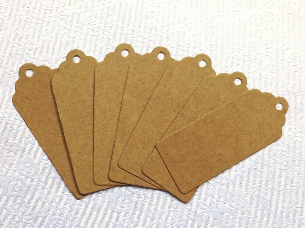 100 PCS Brown Kraft Paper Tags + 100 pcs string Fo... – Grandado