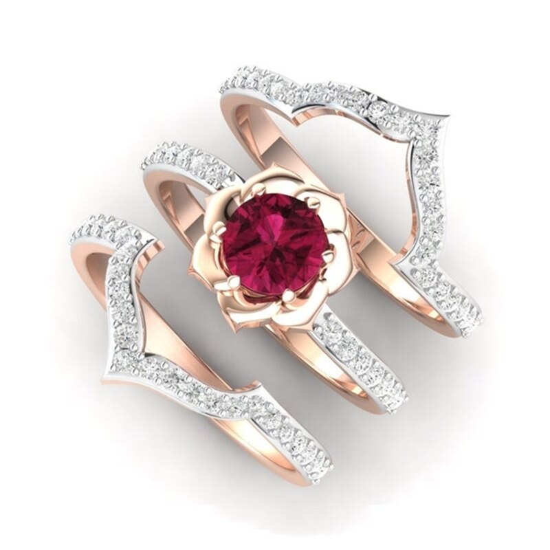 Exquisite Flower Ring Natural Crystal Ring Anniver... – Grandado