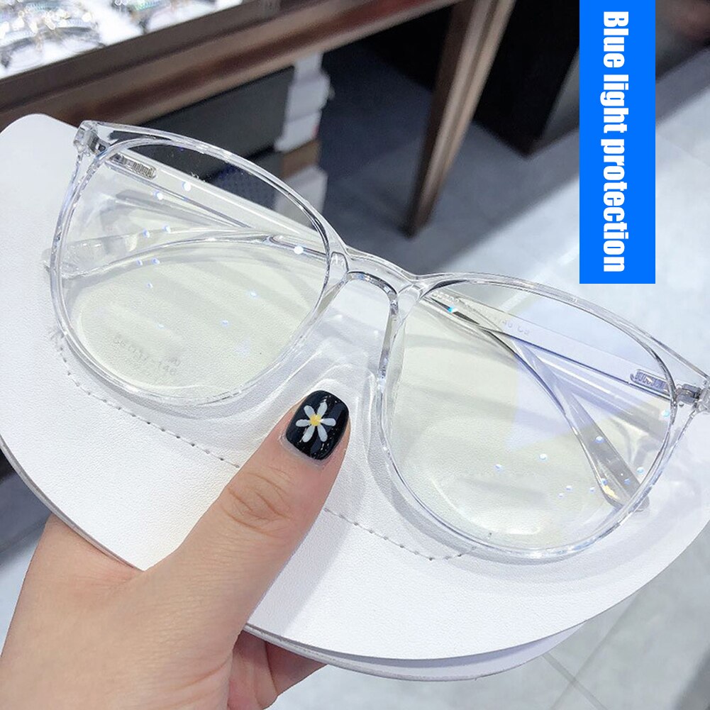 Anti-Blue Glasses Big Round Optical Glasses Comput... – Grandado