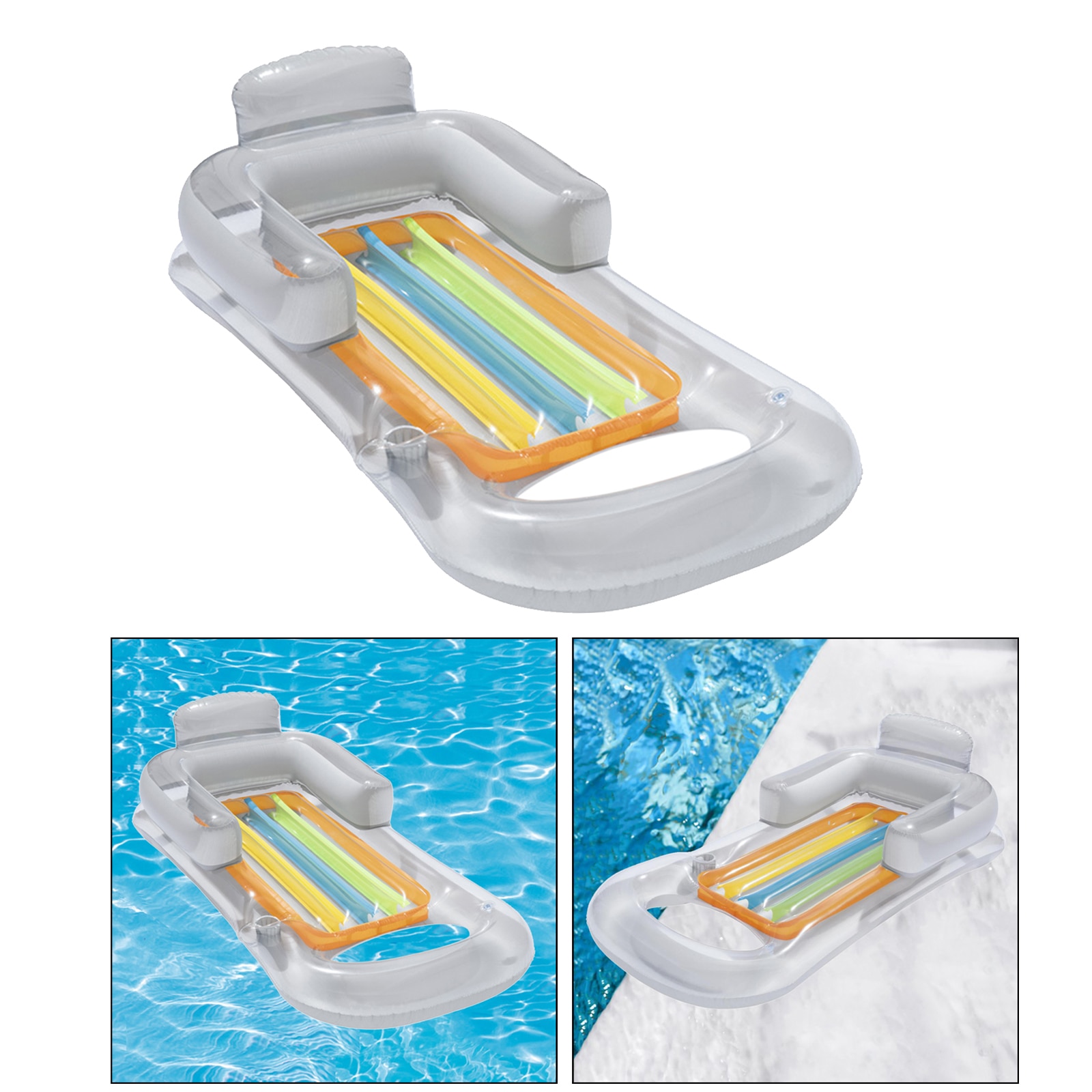 Swimming Pool Inflatable Lounger Floating Air Bed ... – Grandado