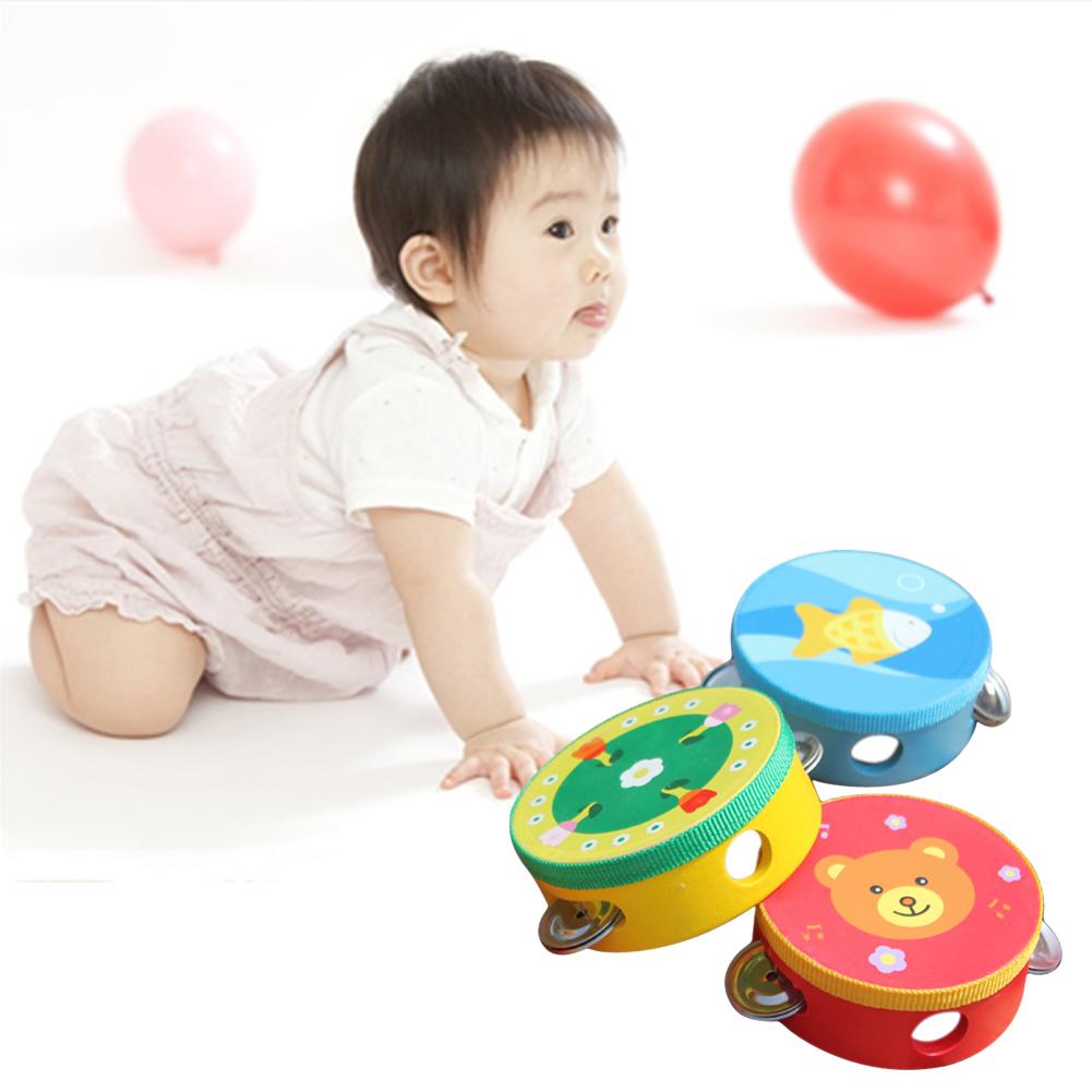10CM Flower Tambourine Baby Teaching Aid Wooden Ha... – Vicedeal