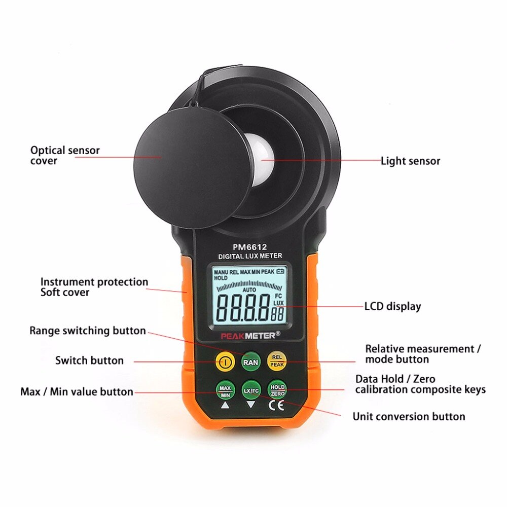 Digital MS6612 LCD Lux Light Meter Lux/FC Luxmeter... – Grandado